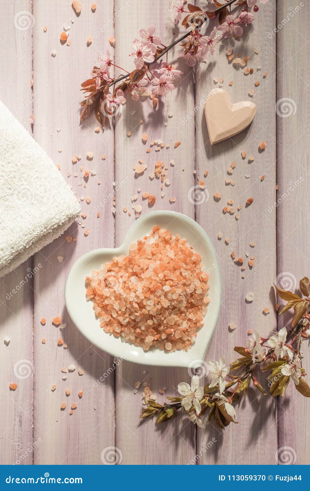 Spa Still Life with Pink Salt Stock Photo - Image of massage, beauty ...