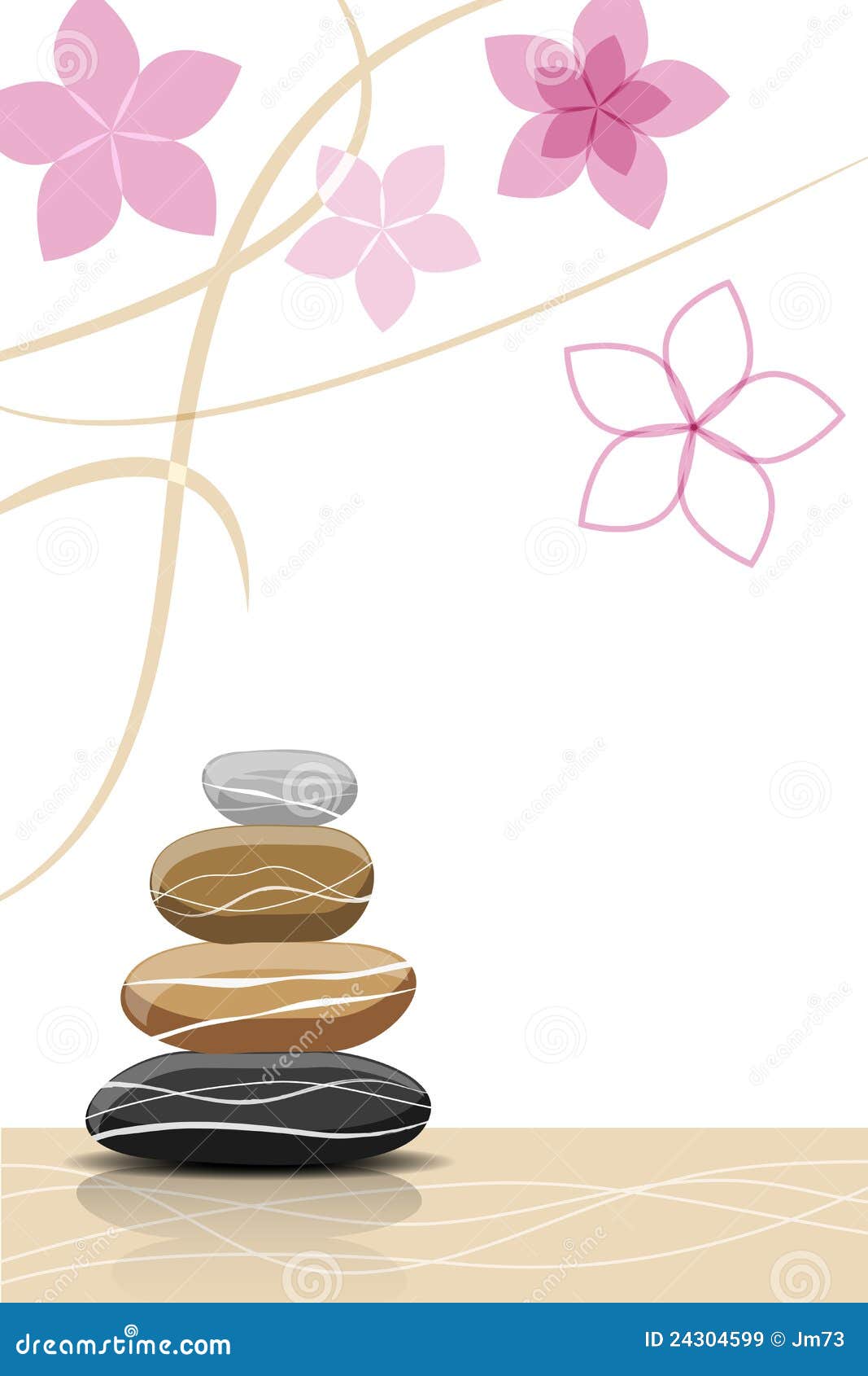 Spa Stones and Abstract Flowers Stock Vector - Illustration of floral ...