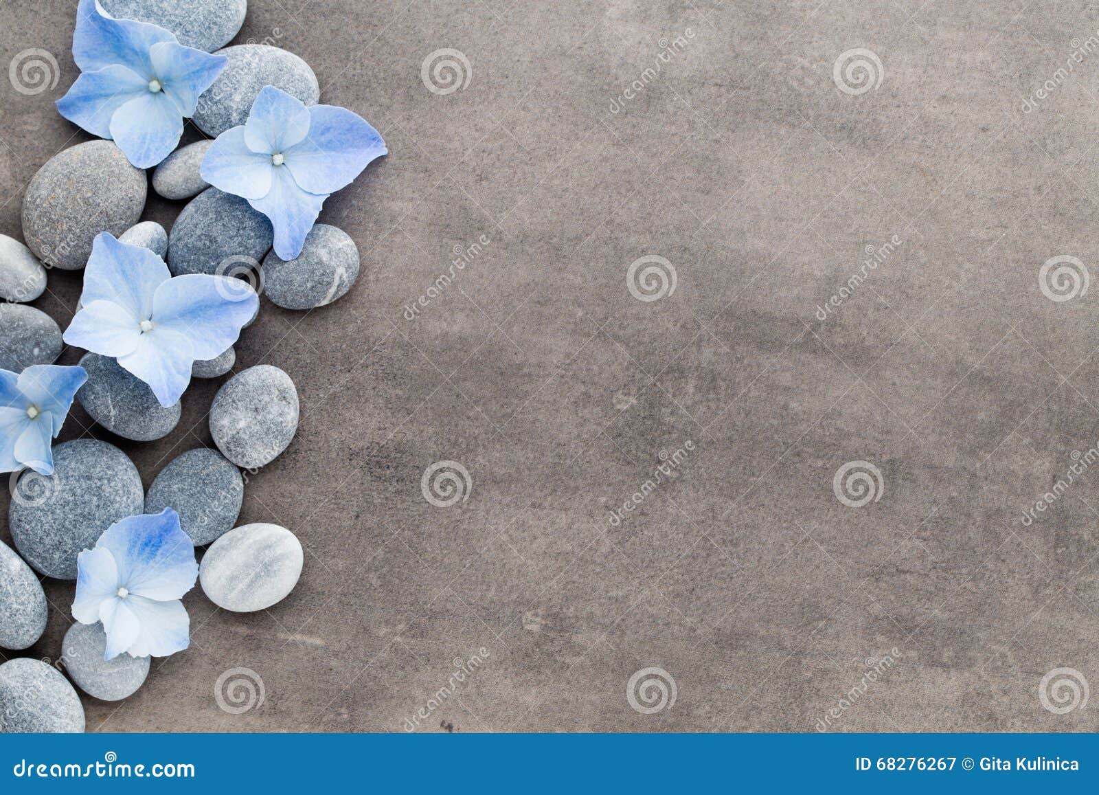 Spa Stones and Flowers on Grey Background. Stock Image - Image of pink ...