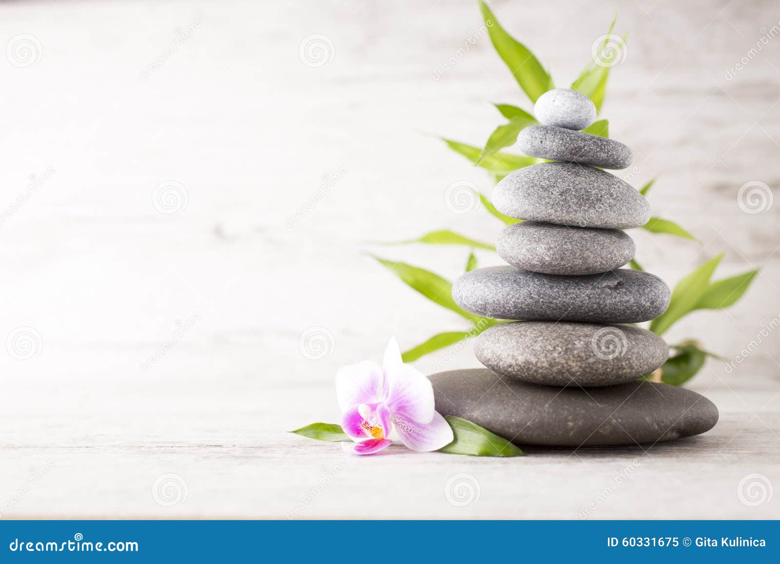 Spa stones. stock image. Image of objects, concepts, leaf - 60331675