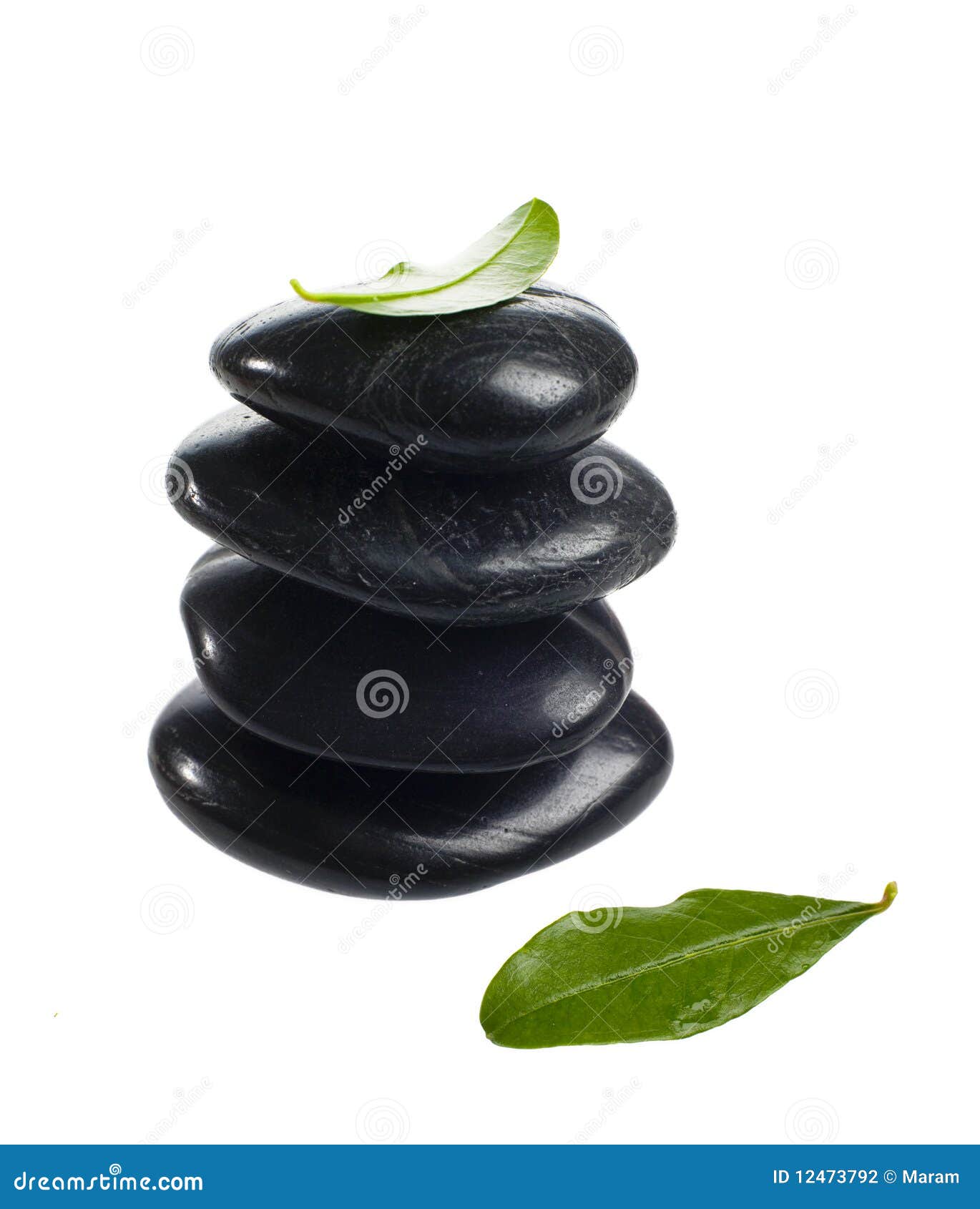 Spa stones with leaf stock photo. Image of medication - 12473792