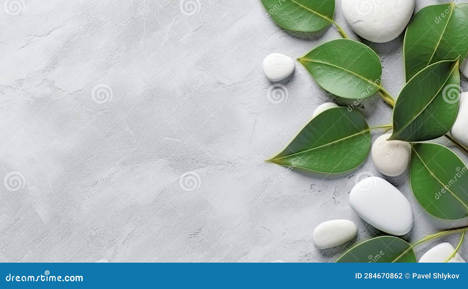 Spa Stones and Leaves on Grey Background Stock Illustration ...