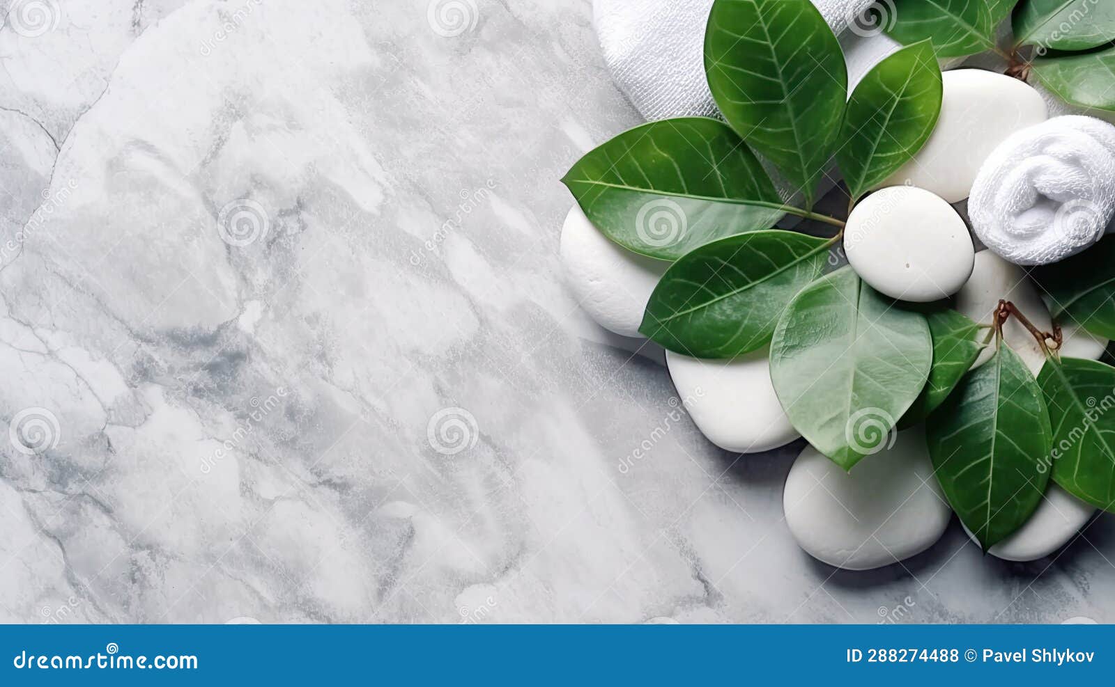 Spa Stones and Leaves on Grey Background Stock Illustration ...