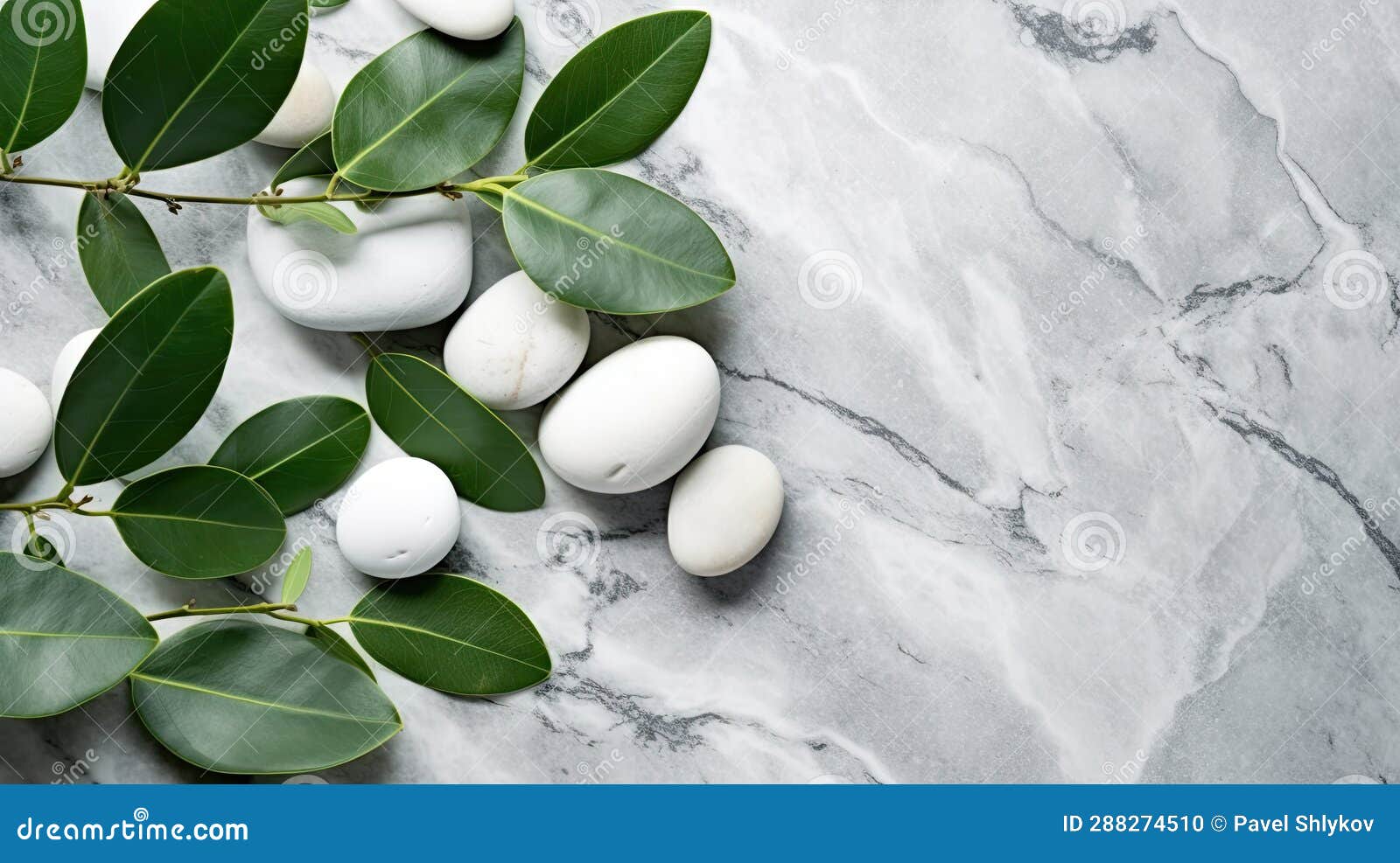 Spa Stones and Leaves on Grey Background Stock Illustration ...