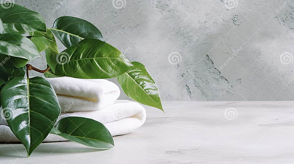 Spa Stones and Leaves on Grey Background Stock Photo - Image of flat ...