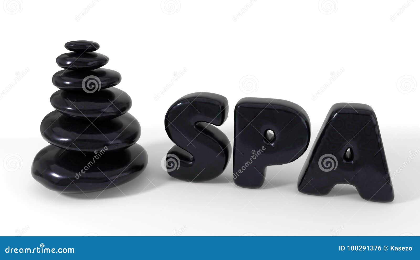 Spa Stones Stack. 3d Illustration Stock Illustration - Illustration of ...
