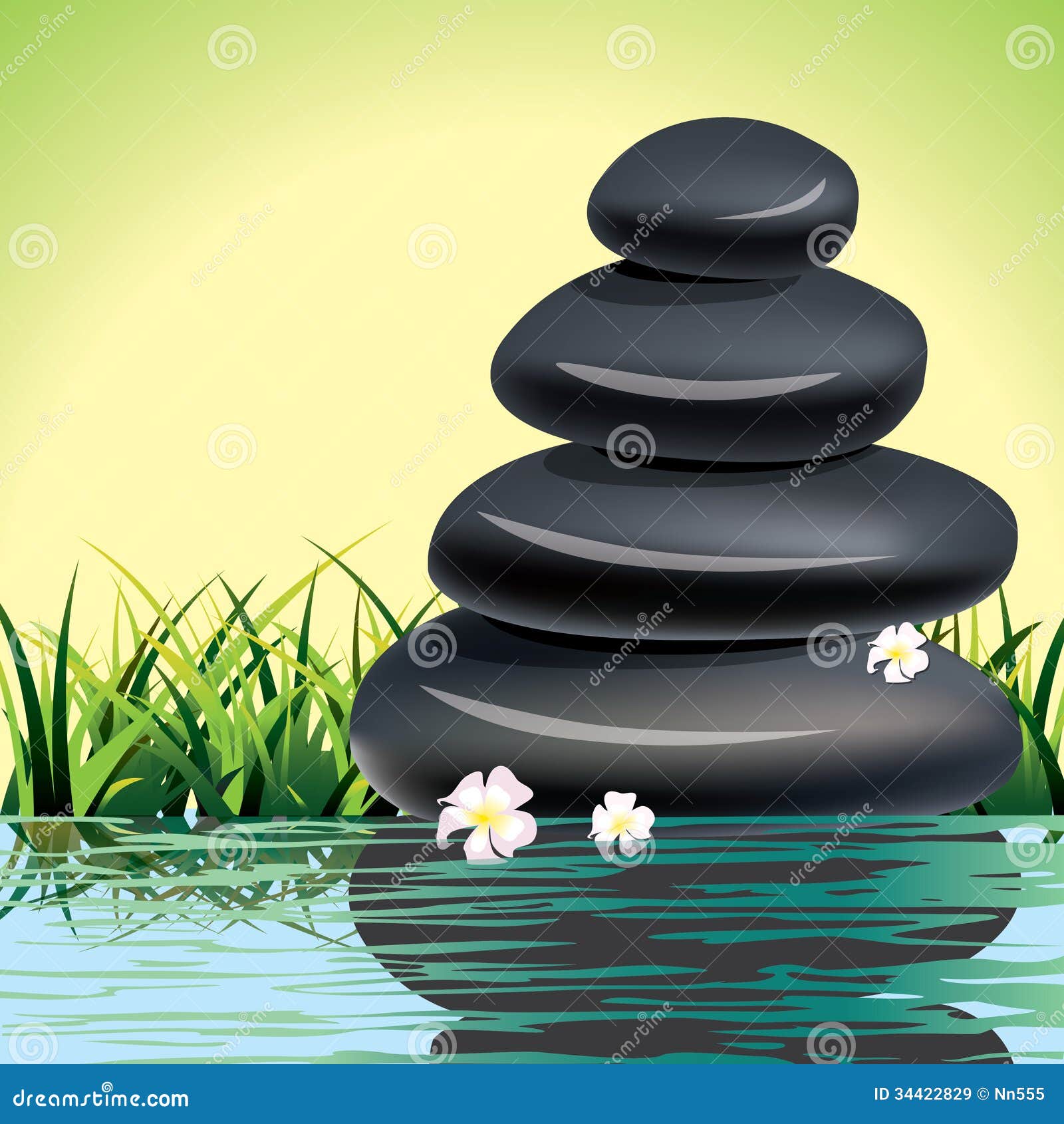 Spa stones stock vector. Illustration of grass, natural - 34422829