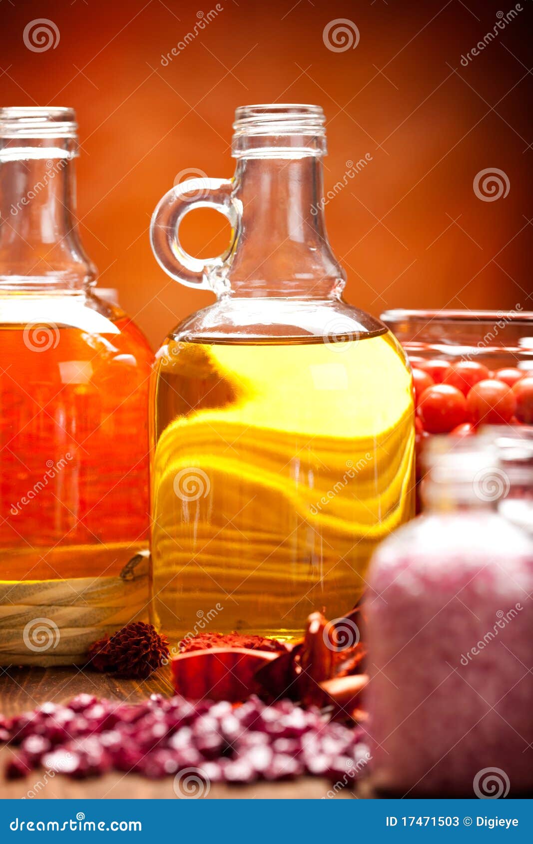 Spa Supplies - Oils and Salt Stock Image - Image of natural, aroma ...