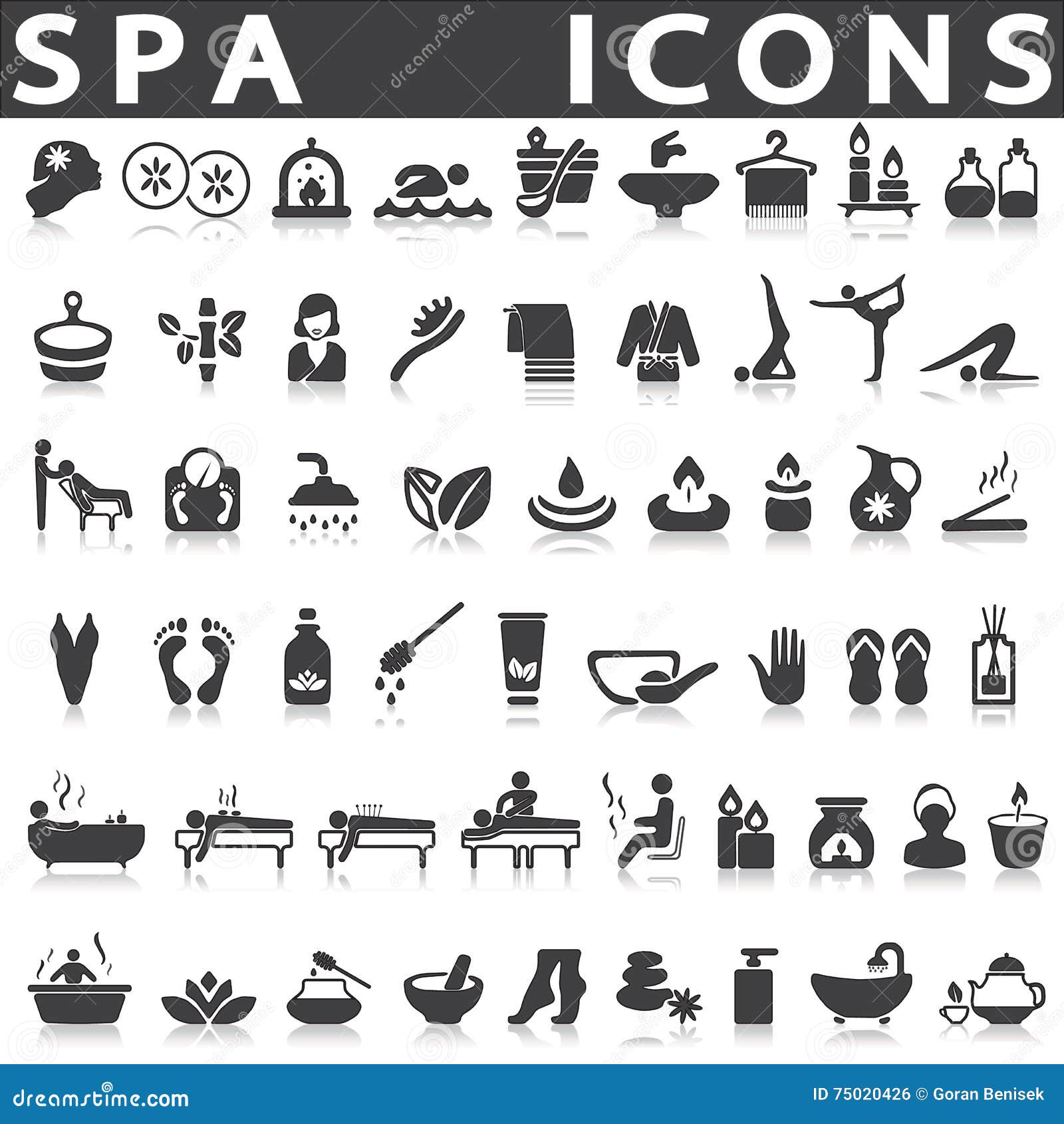 Spa symboler vektor illustrationer. Illustration av skriande - 75020426