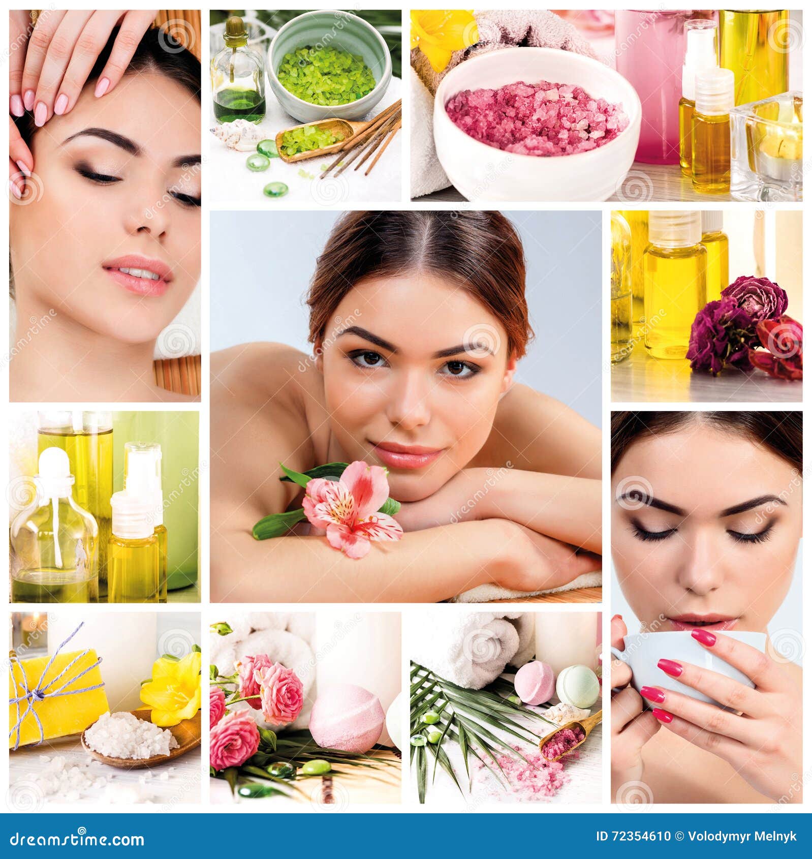 Spa Theme Photo Collage Composed of Different Images Stock Photo ...
