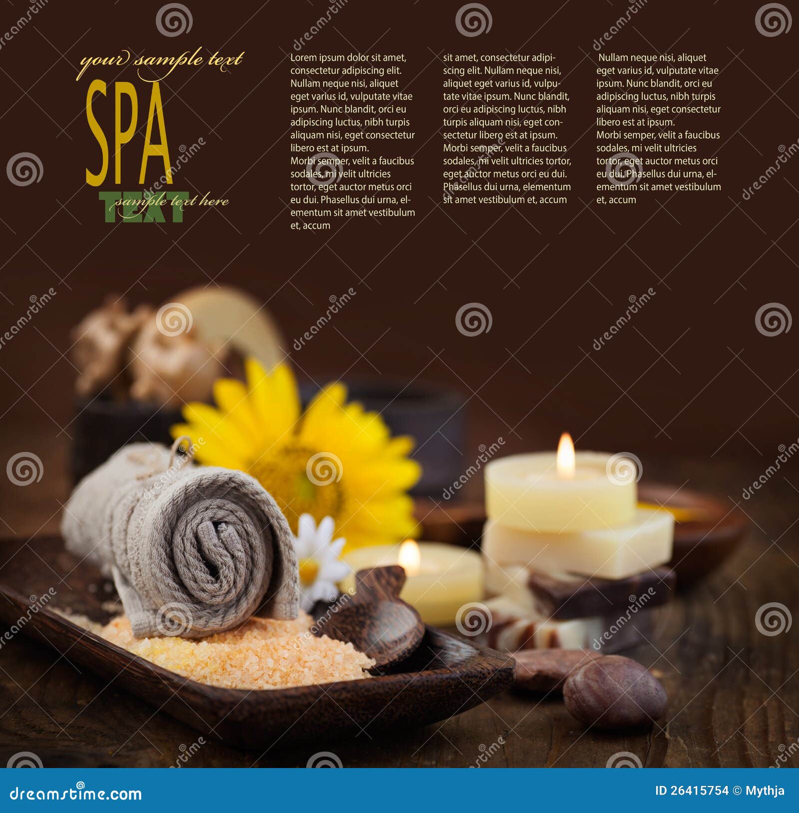Spa theme with sunflower stock photo. Image of luxury - 26415754