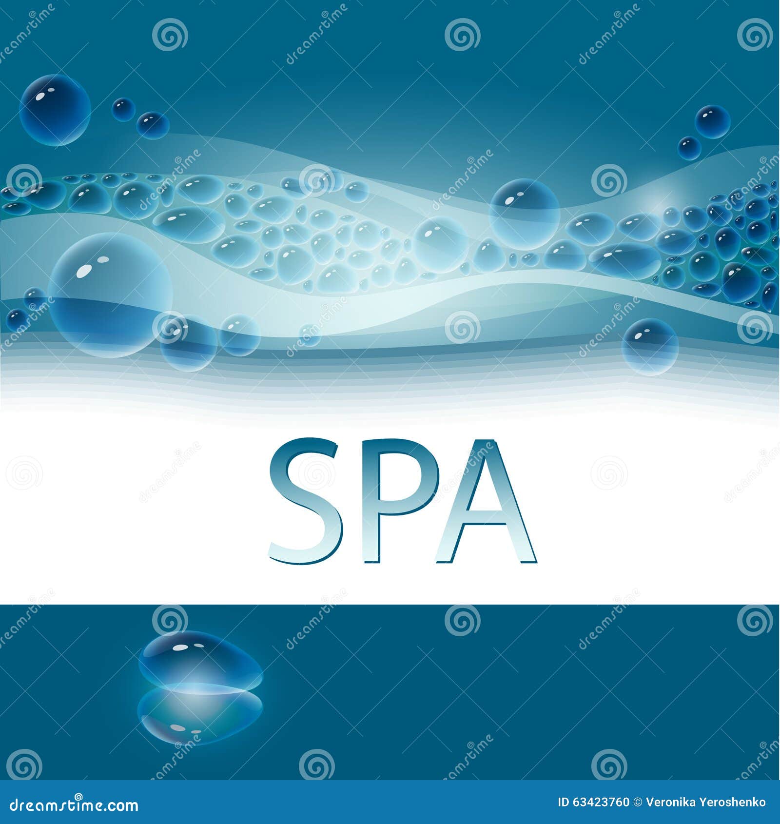 Spa Theme Vector Illustration with Blue Drops Stock Vector ...