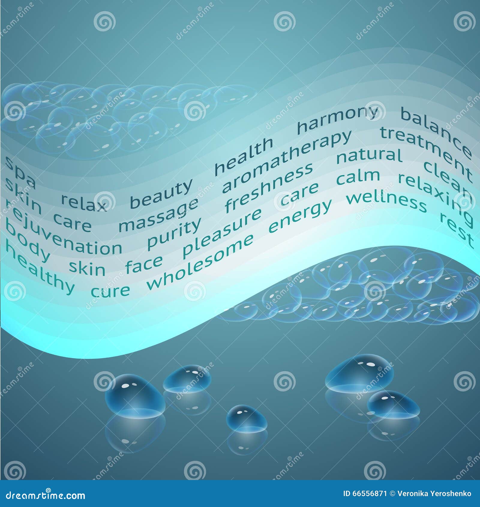 Spa Theme Words in a Shape of Wave and Bubbles. Stock Vector ...