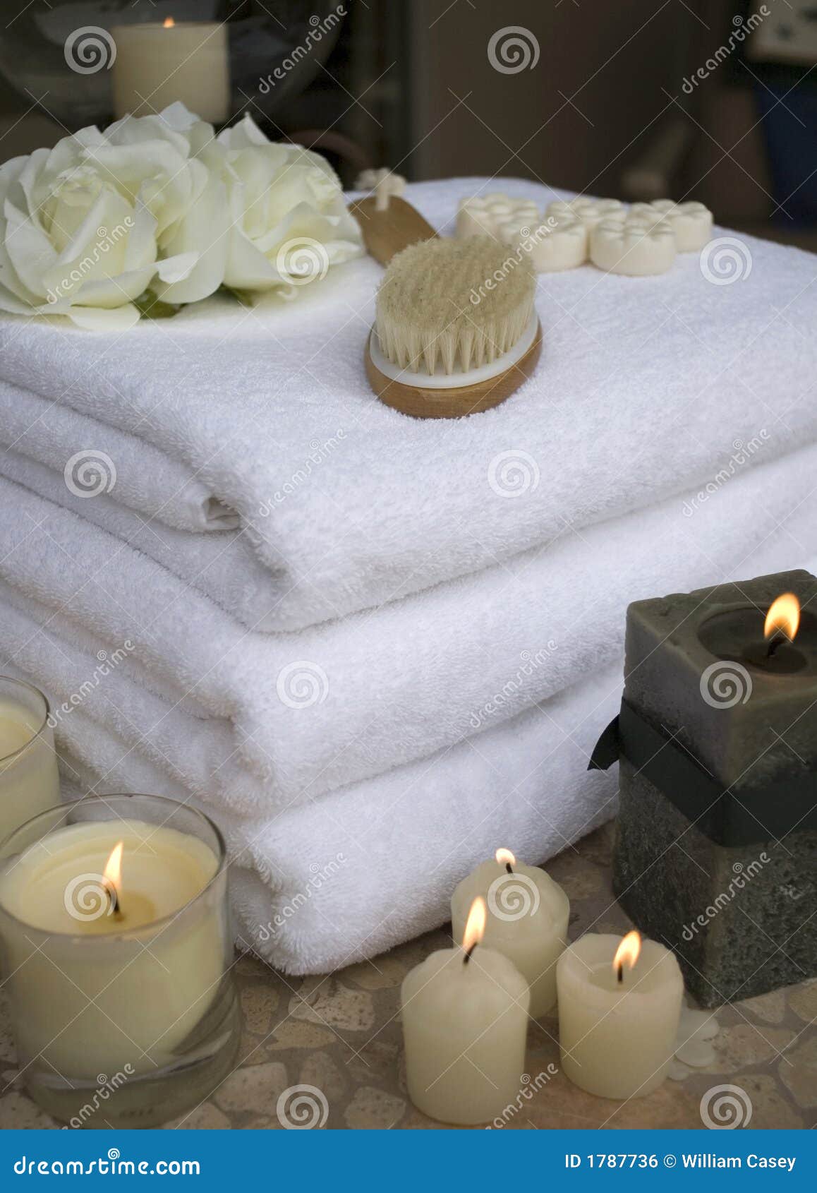 Spa towels 11 stock photo. Image of massage, candle, daisy - 1787736