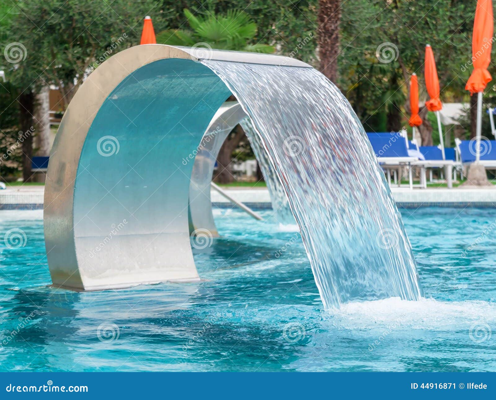 Spa with waterfall jet stock image. Image of lifestyle - 44916871