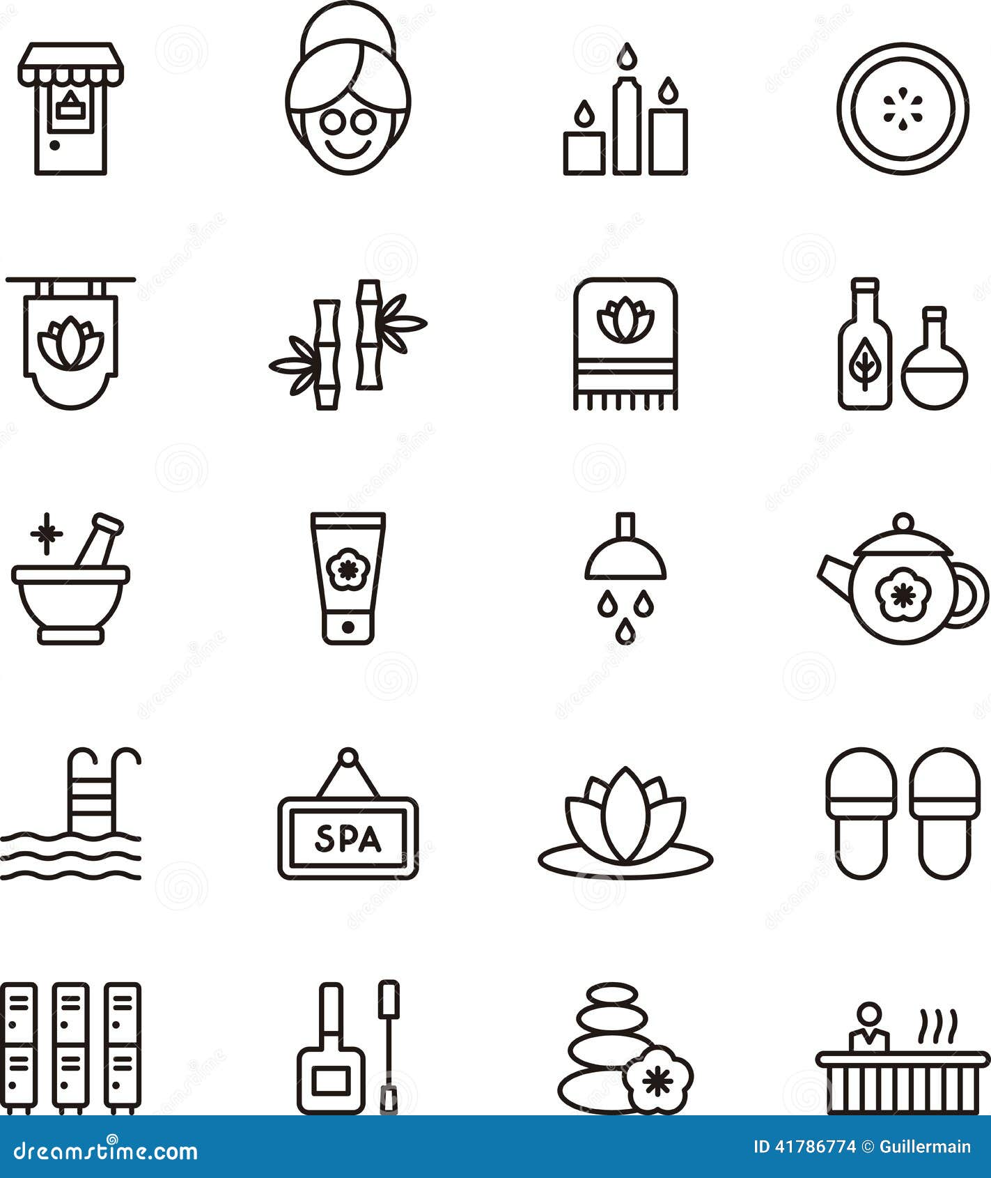 Spa & Wellness icons stock vector. Illustration of massage - 41786774