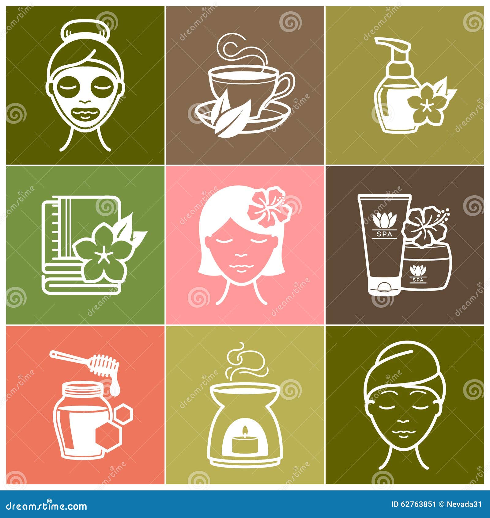 Spa and Wellness icons stock illustration. Illustration of design ...