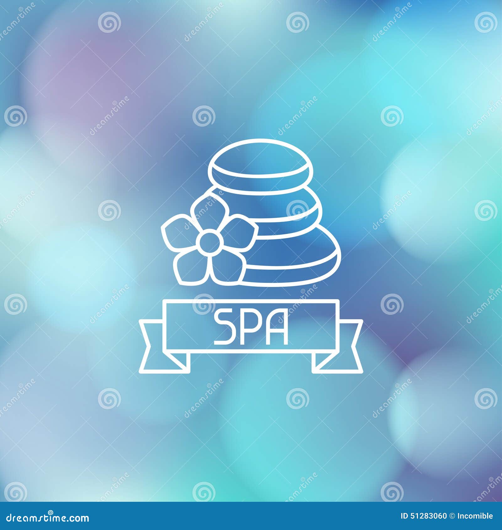 Spa Wellness Label on Blurred Background Stock Vector - Illustration of ...