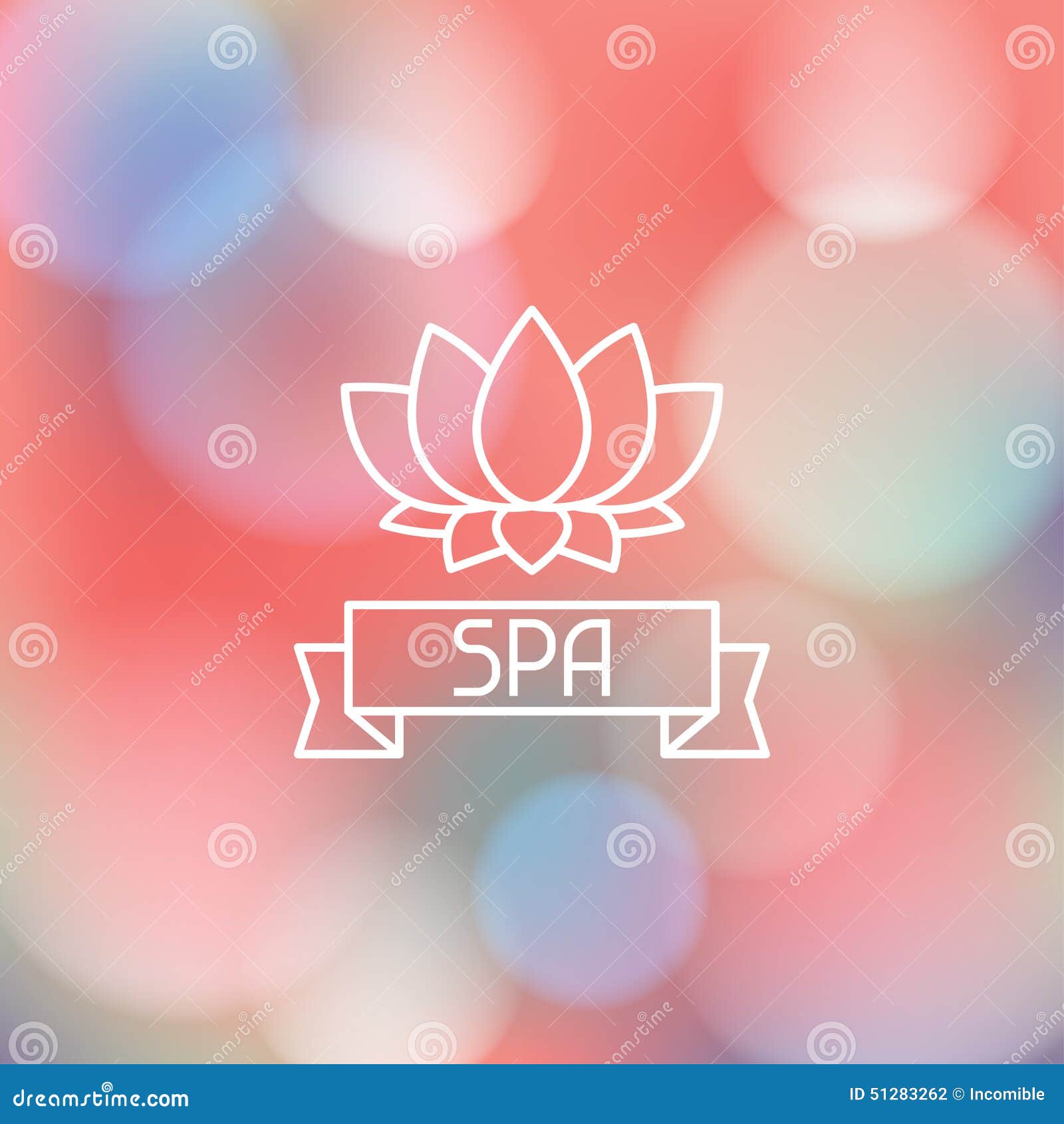 Spa Wellness Label on Blurred Background Stock Vector - Illustration of ...