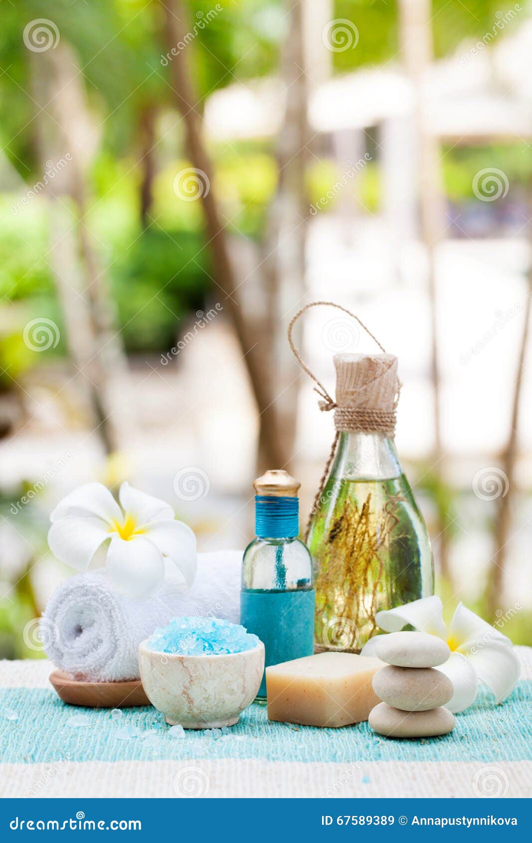 Spa And Wellness Massage Setting Still Life With Essential Oil Salt