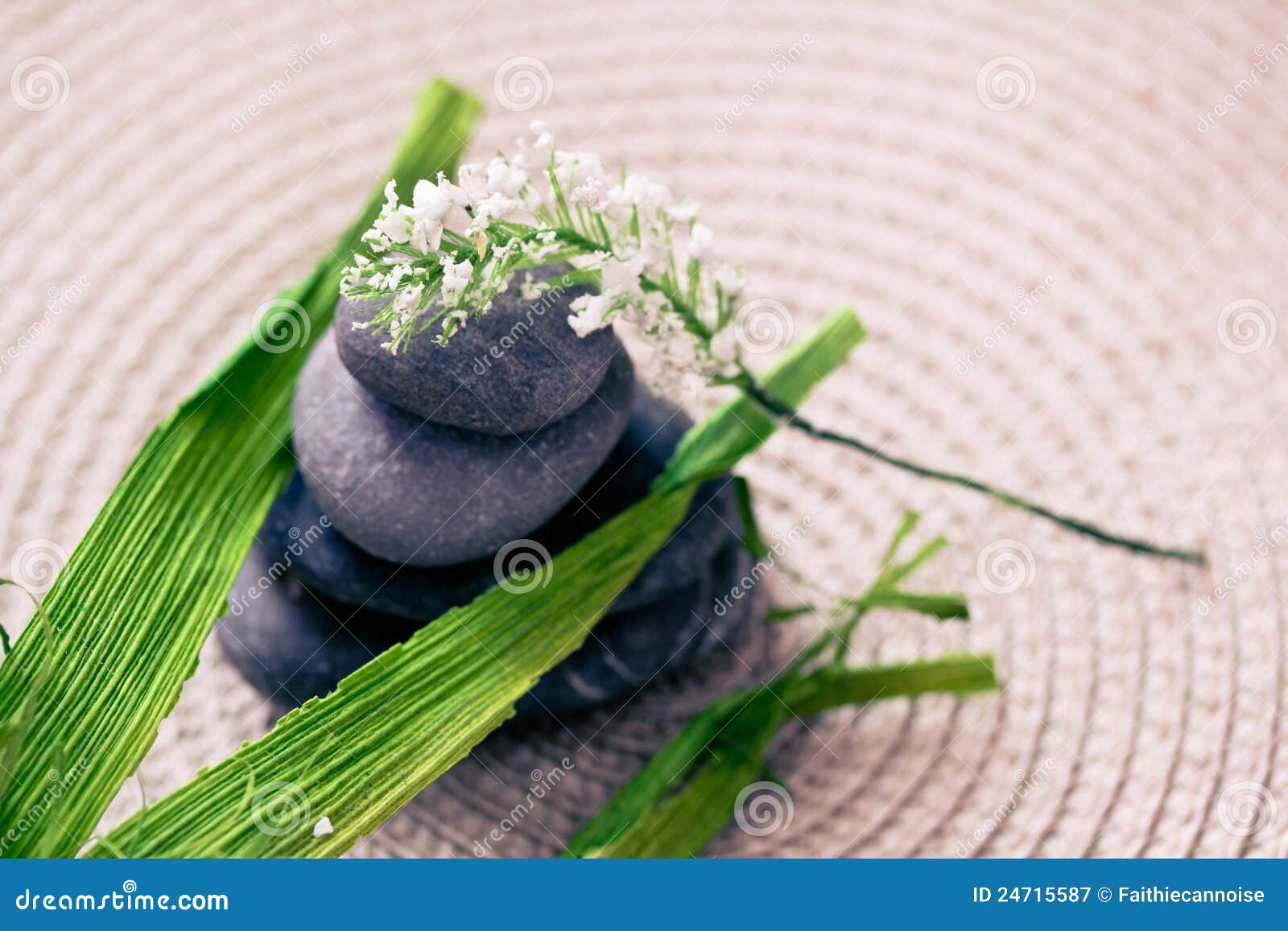 Spa Wellness: Stones for Massage Stock Image - Image of mineral, flower ...