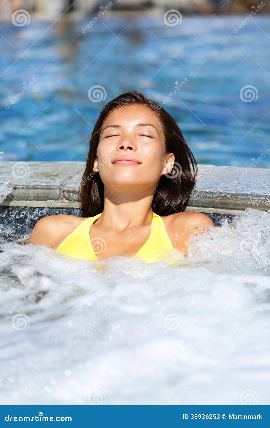 Spa Wellness - Woman Relaxing in Hot Tub Whirlpool Stock Image - Image ... Spa Wellness - Woman Relaxing in Hot Tub Whirlpool Stock Image - Image ...