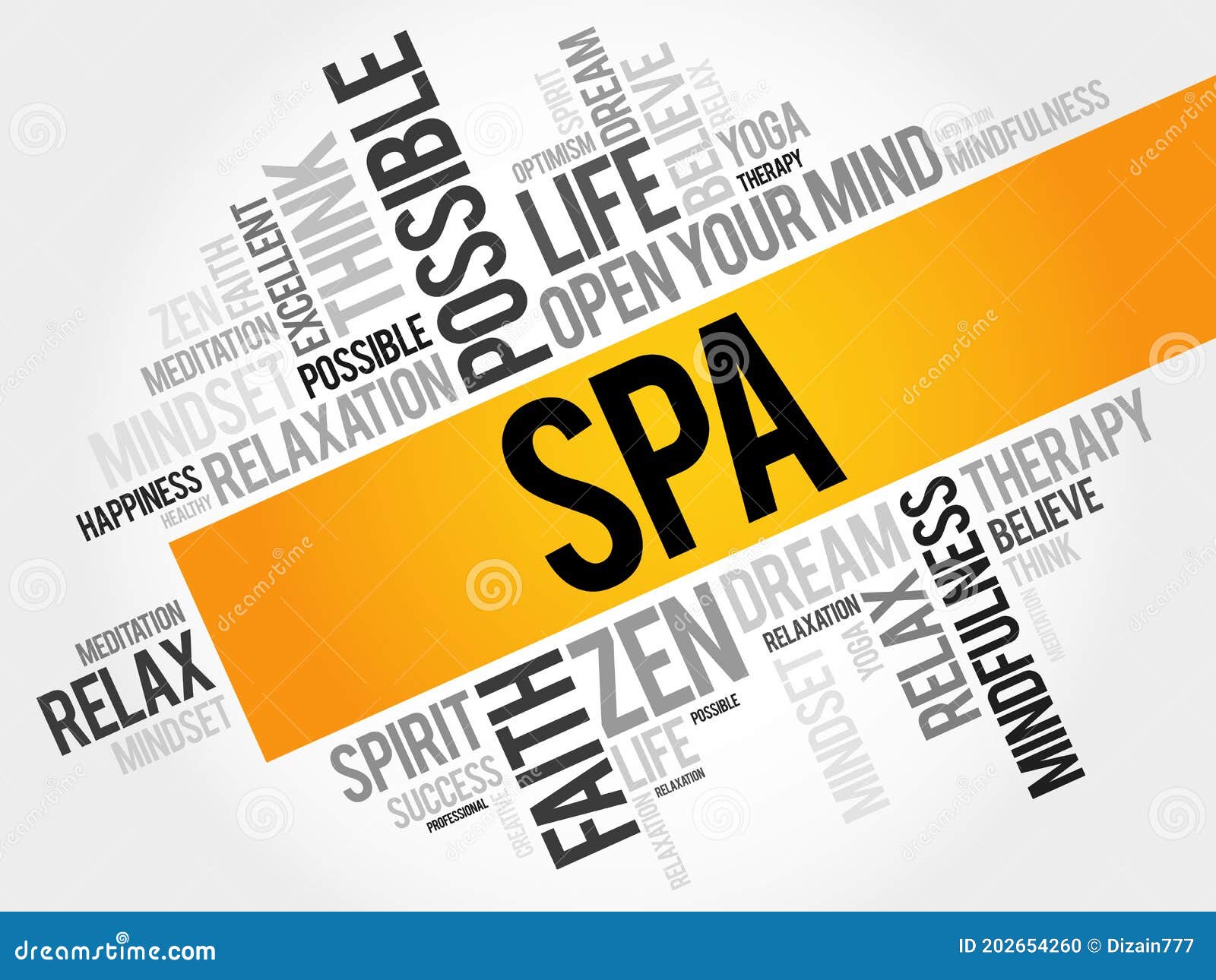 Spa word cloud stock illustration. Illustration of happy - 202654260