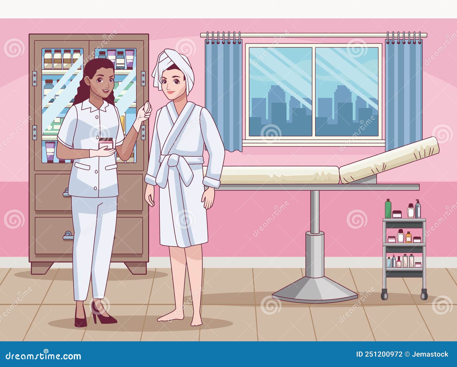 Spa Worker and Client Workplace Stock Illustration - Illustration of ...