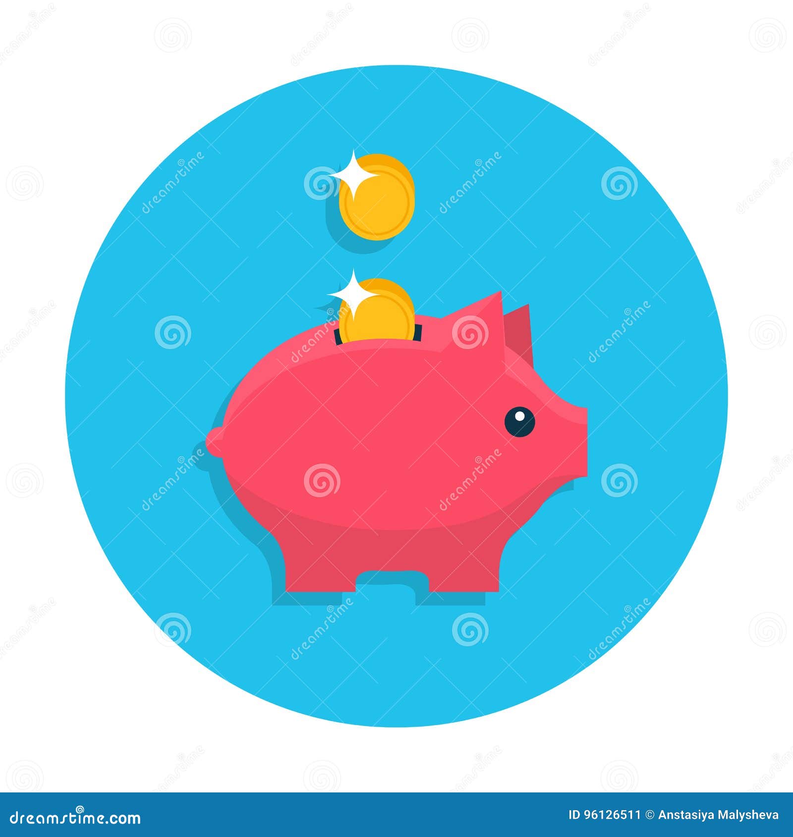 Spaarpot vlak pictogram vector illustratie. Illustration of illustratie ...