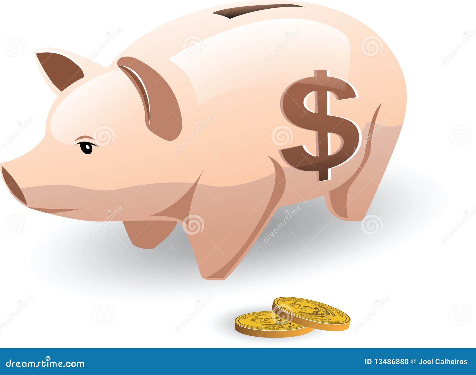 Spaarvarken vector illustratie. Illustration of roze - 13486880