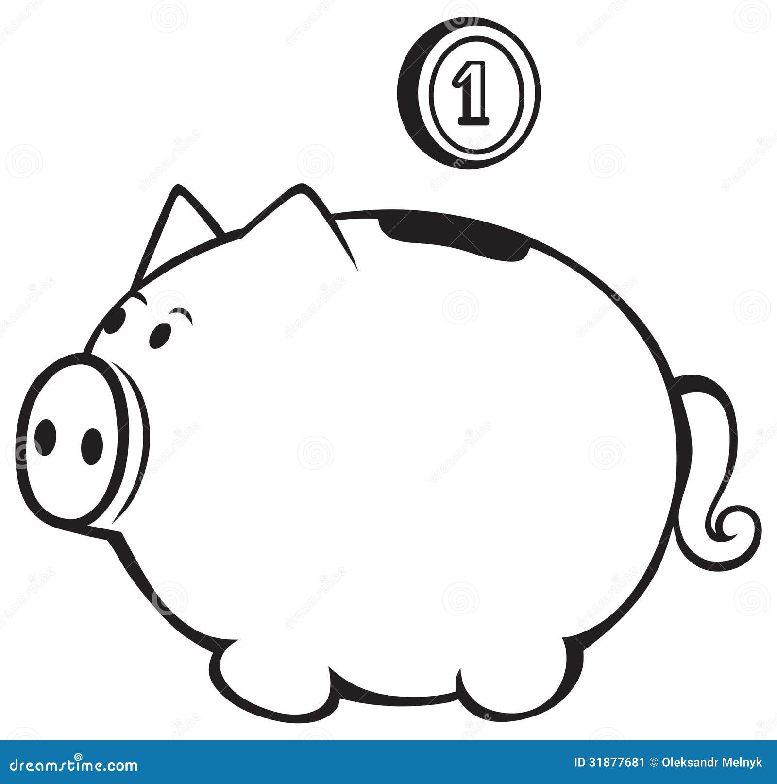 Spaarvarken vector illustratie. Illustration of lijn - 31877681