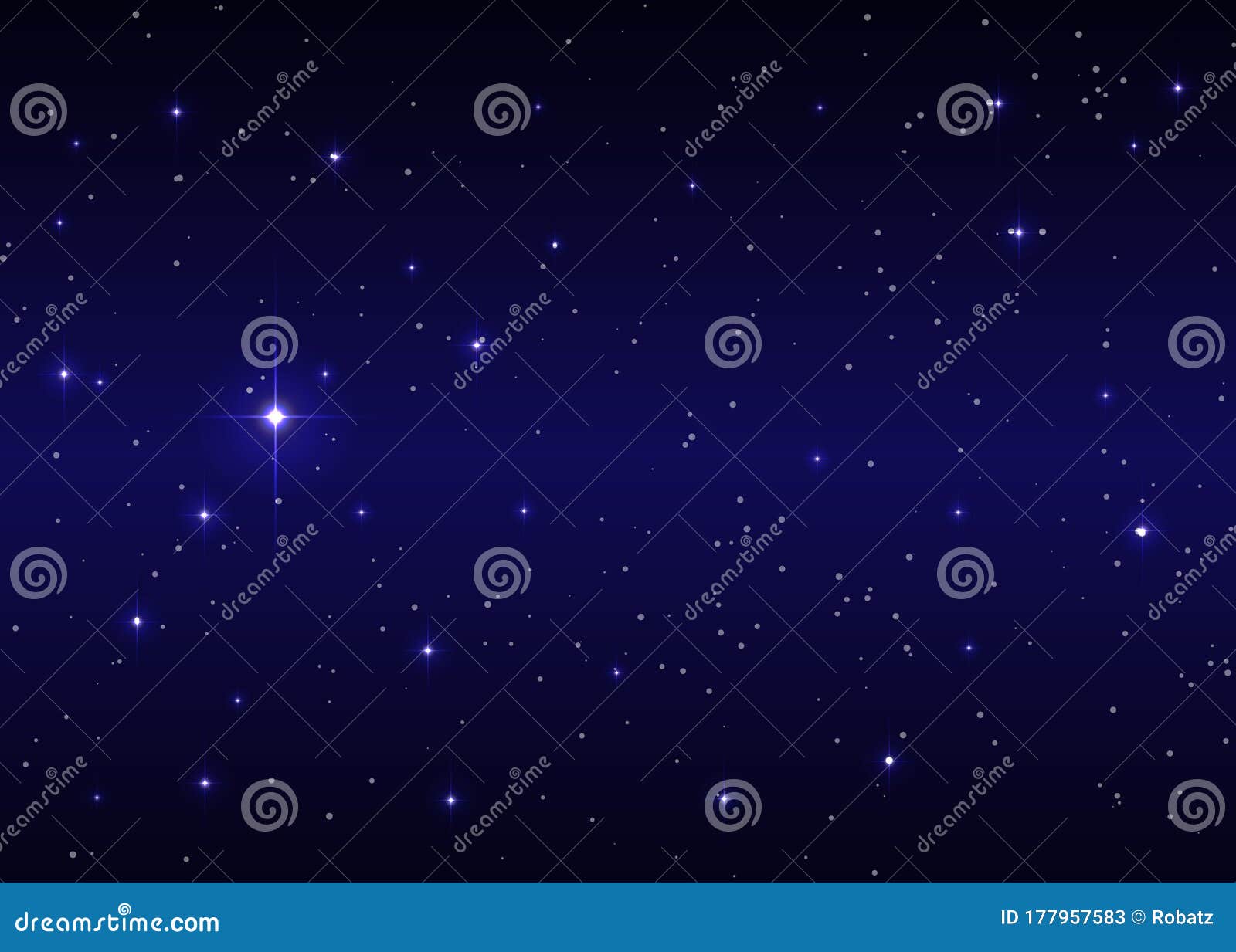 Big Bright Star Background Against Dark Blue Starry Night Sky. Sirius ...
