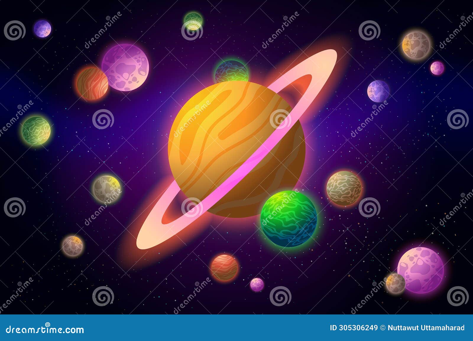 Solar System Planets Cartoon Observatory Small Planets Pluto Venus ...