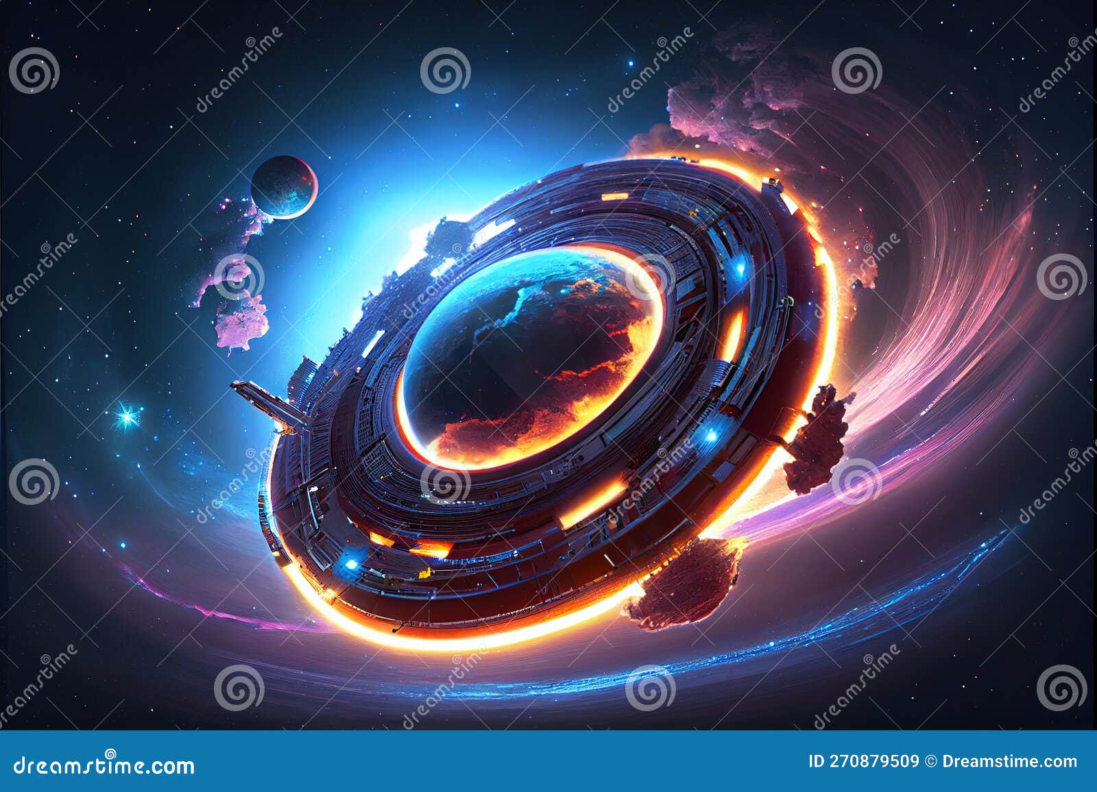 Space Abstract Background with Spaceship, Ai Generated Stock ...