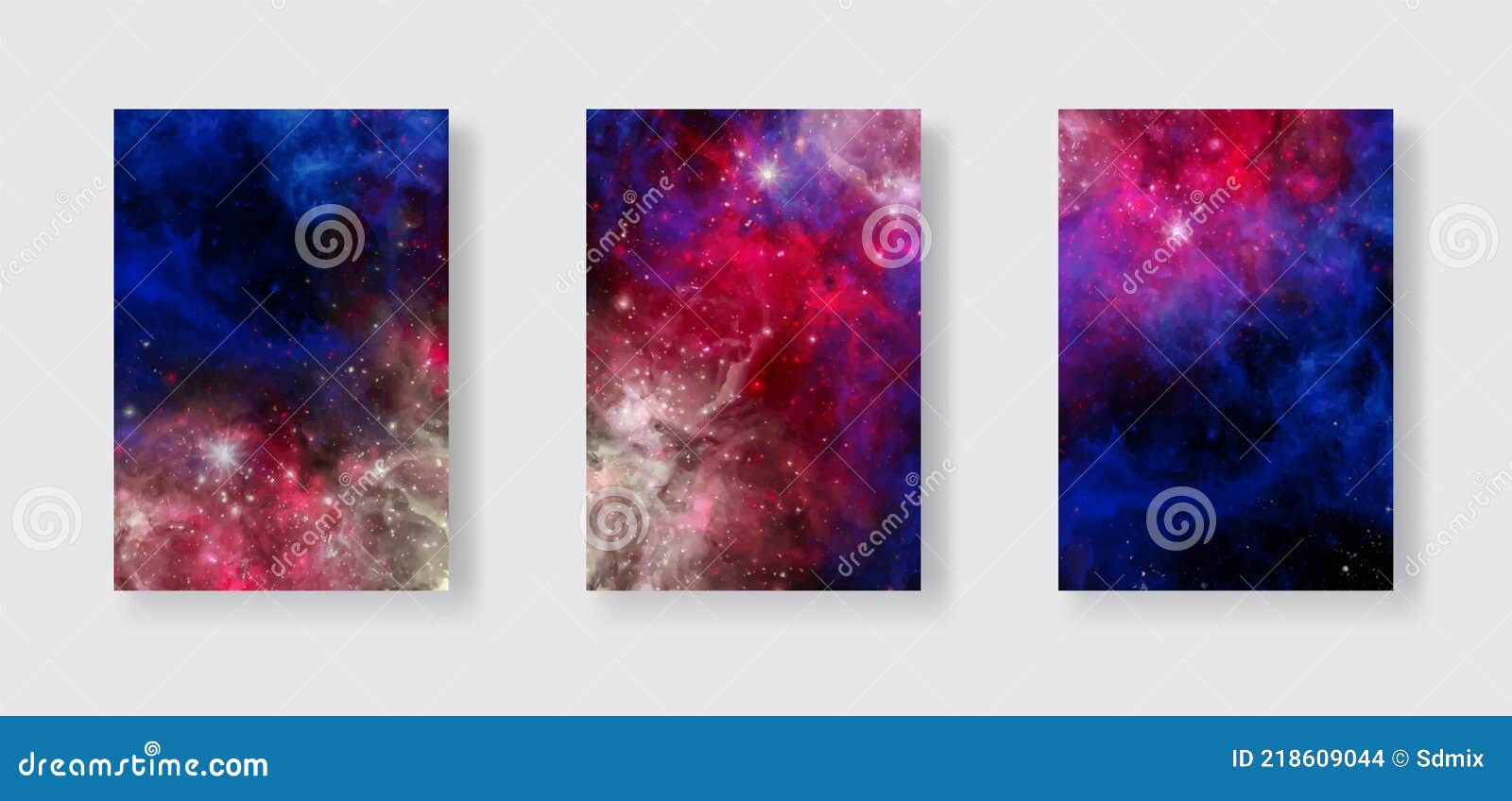Space Abstract Galaxy Banners Set. Vector Design. Stock Vector ...