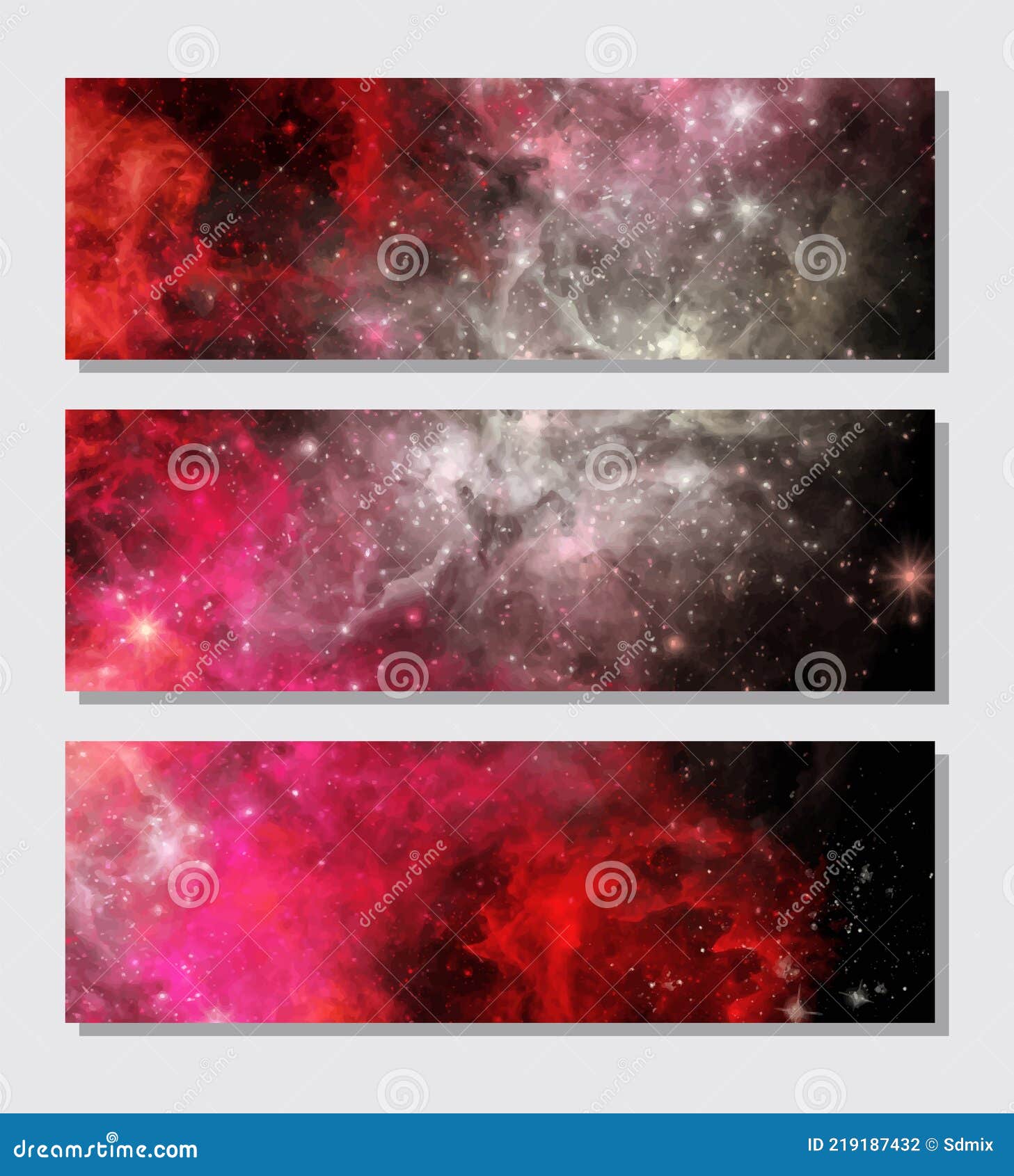 Space Abstract Galaxy Banners Set. Vector Design. Stock Vector ...