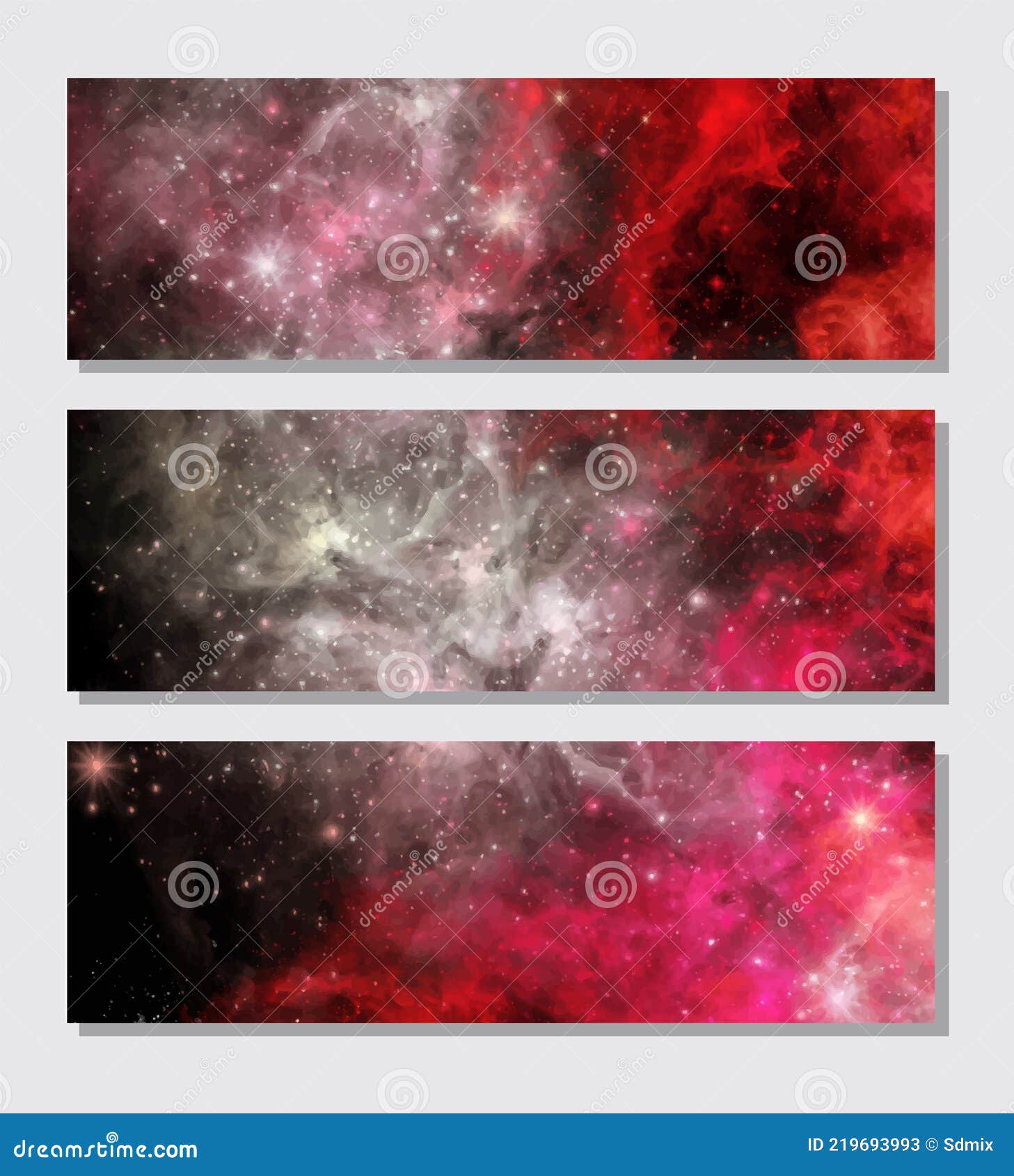 Space Abstract Galaxy Banners Set. Vector Design. Stock Vector ...