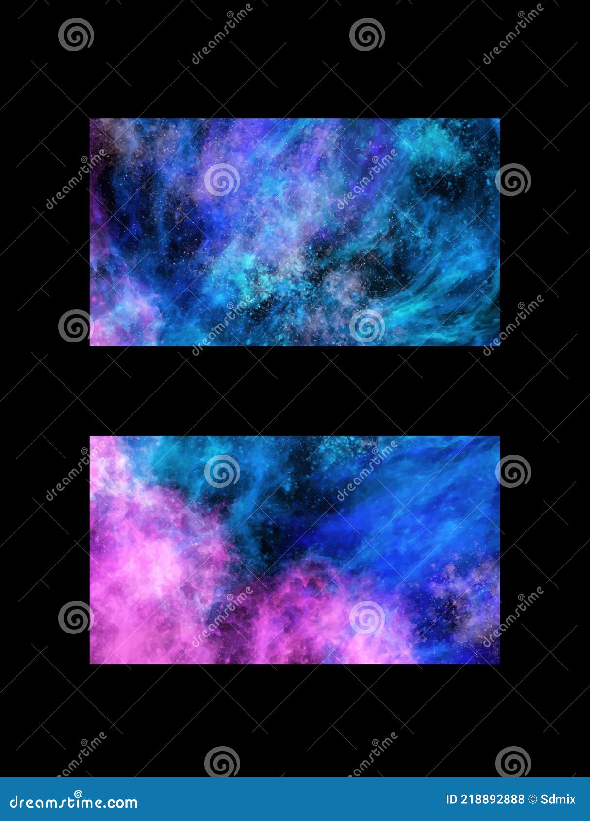 Space Abstract Galaxy Banners Set. Vector Design. Stock Vector ...