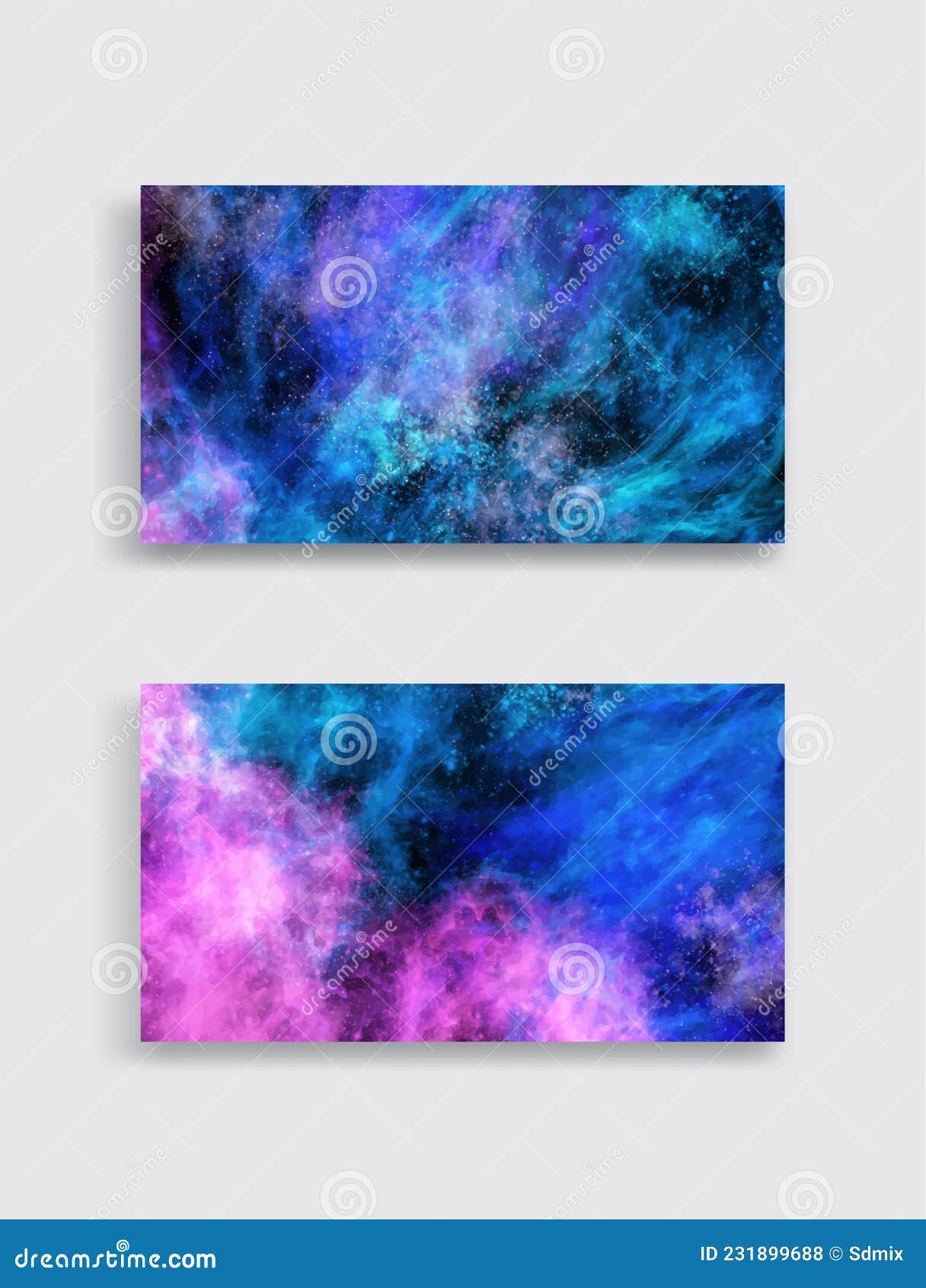 Space Abstract Galaxy Banners Set. Vector Design. Stock Illustration ...