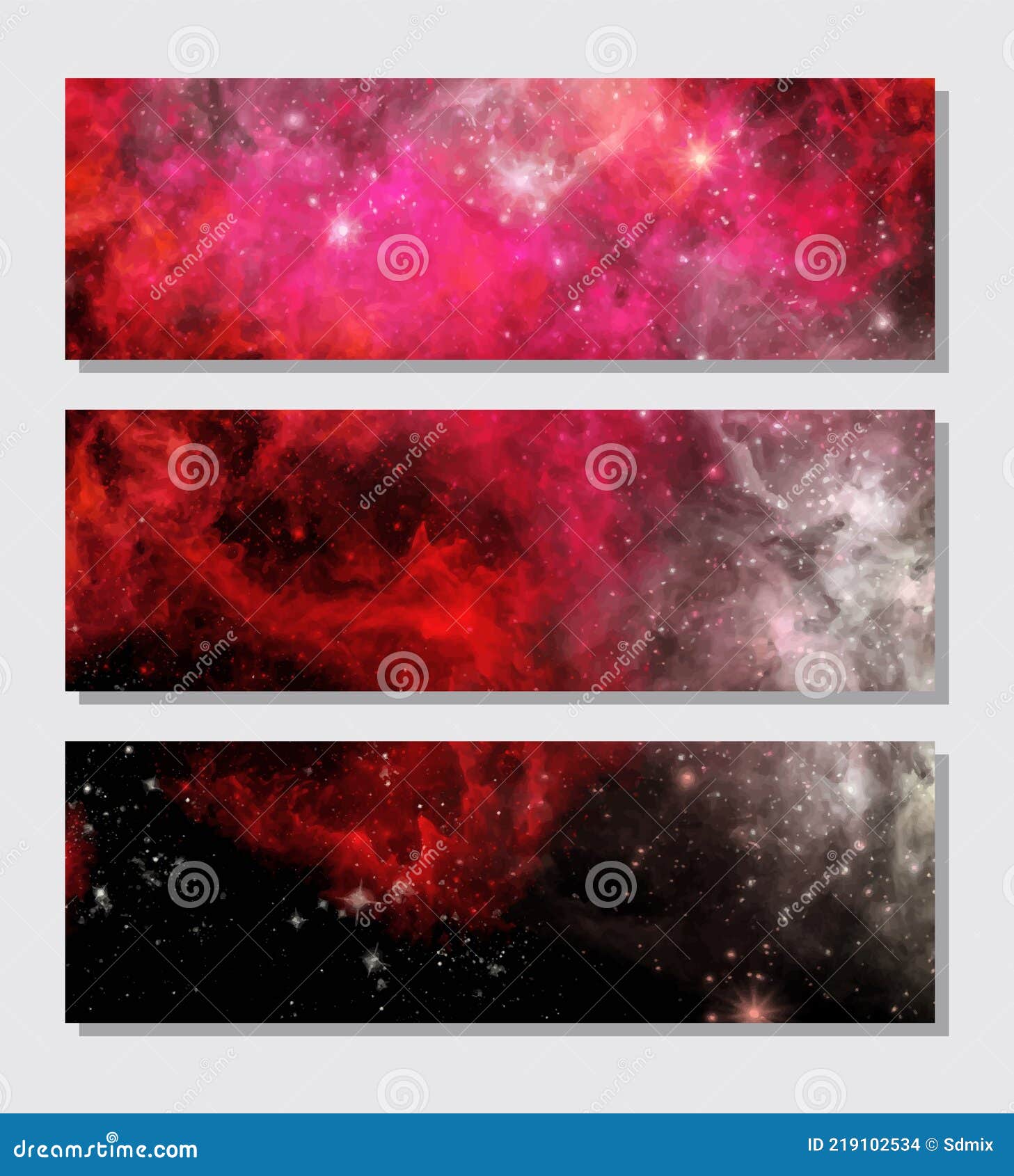 Space Abstract Galaxy Banners Set. Vector Design. Stock Vector ...