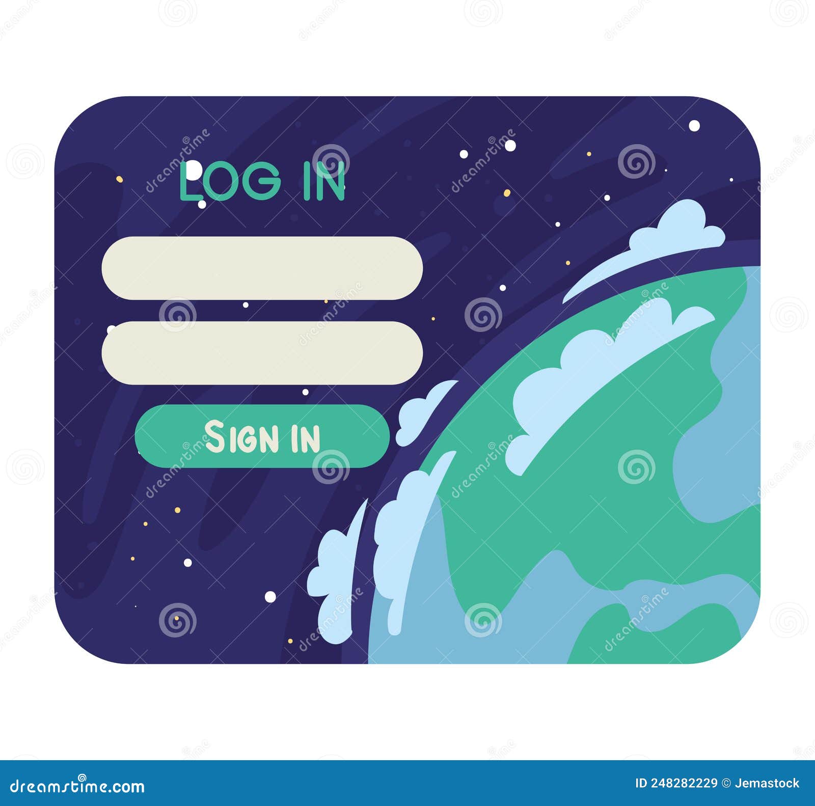 Space Access Login Template Stock Vector - Illustration of vector ...