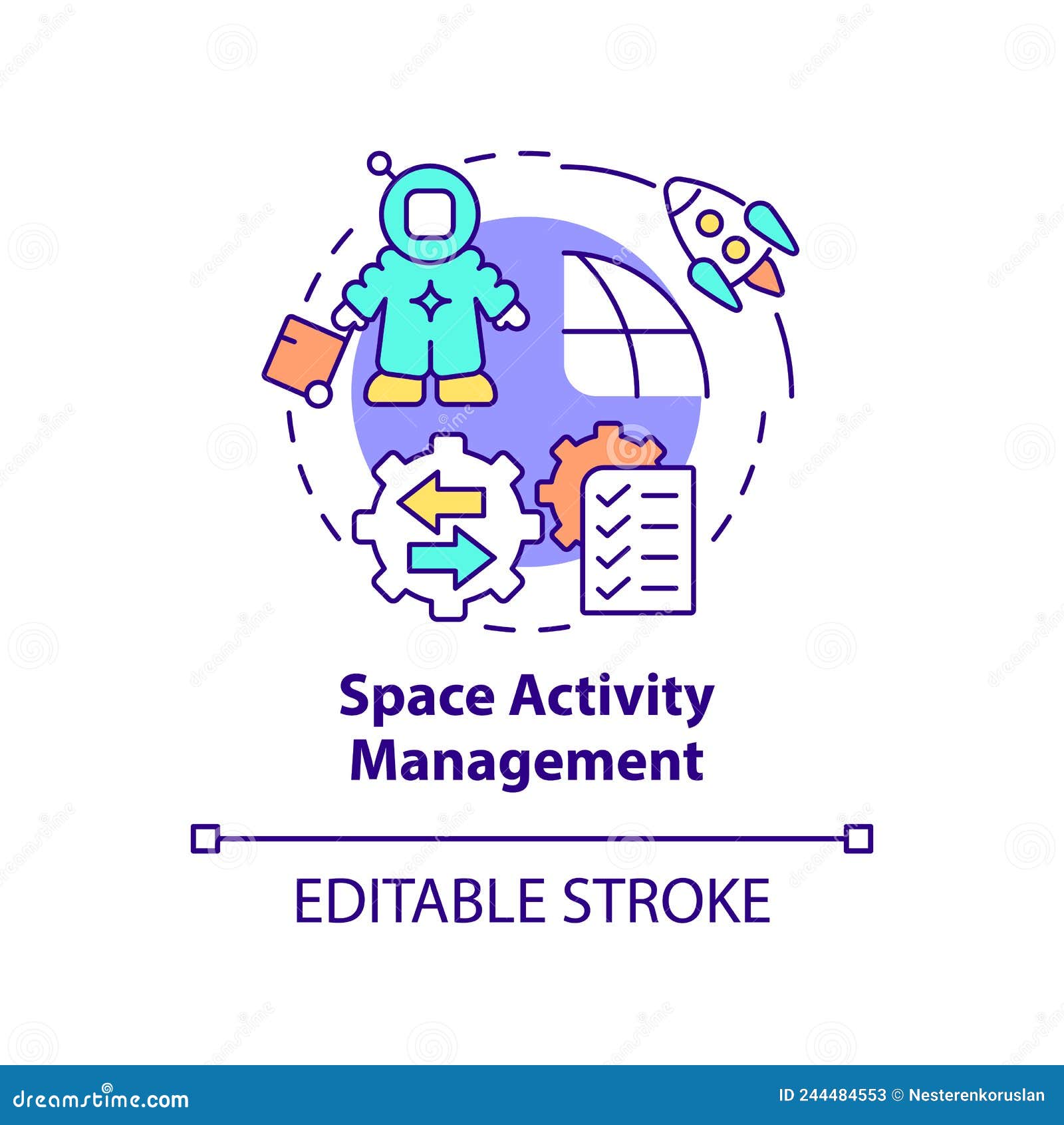 Space Activity Management Concept Icon Stock Vector - Illustration of ...