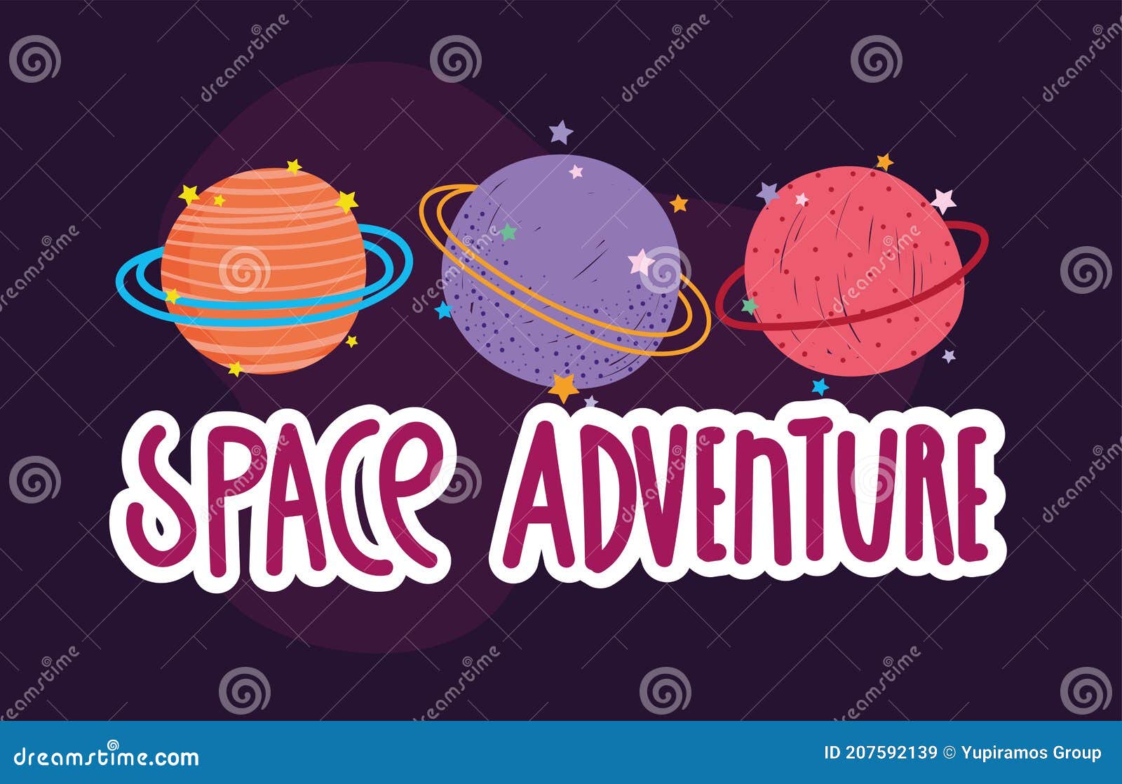 Space Adventure Planets Galaxy Explore Cosmos Cartoon Stock Vector ...