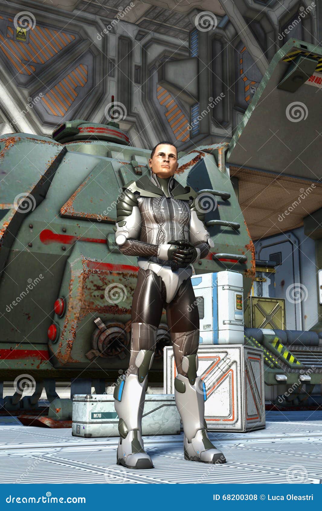 Space Adventurer and Spaceship Stock Illustration - Illustration of ...