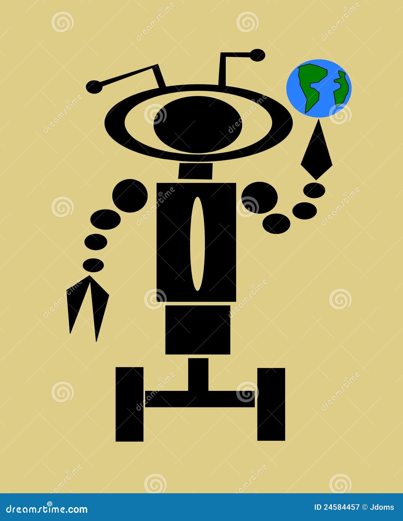 Space alien with earth stock vector. Illustration of black - 24584457