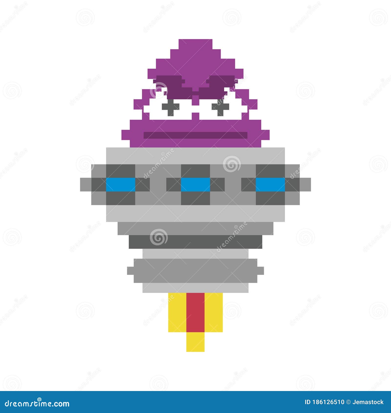 Space Alien in Ufo 8 Bits Pixelated Icon Stock Vector - Illustration of ...