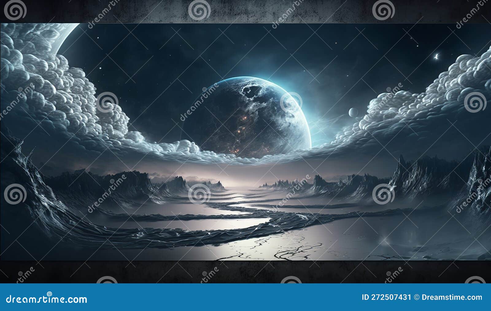 Space Art Fantasy and Sky with Cloud Background. Stock Illustration ...