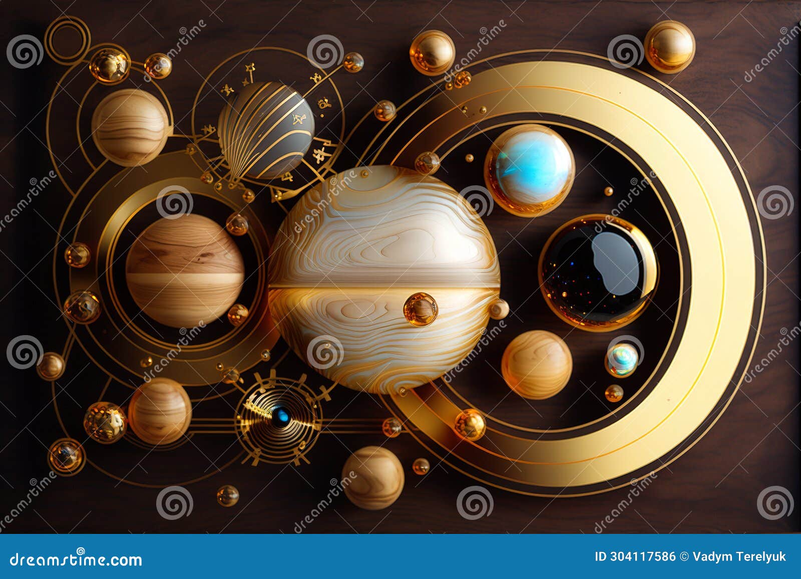 Space Artwork Planets Design. Illustrative Planets of Solar System. Generative AI Stock ...