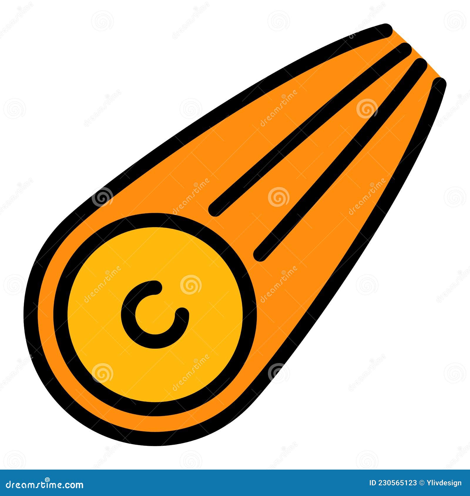Space Asteroid Icon Color Outline Vector Stock Vector - Illustration of ...