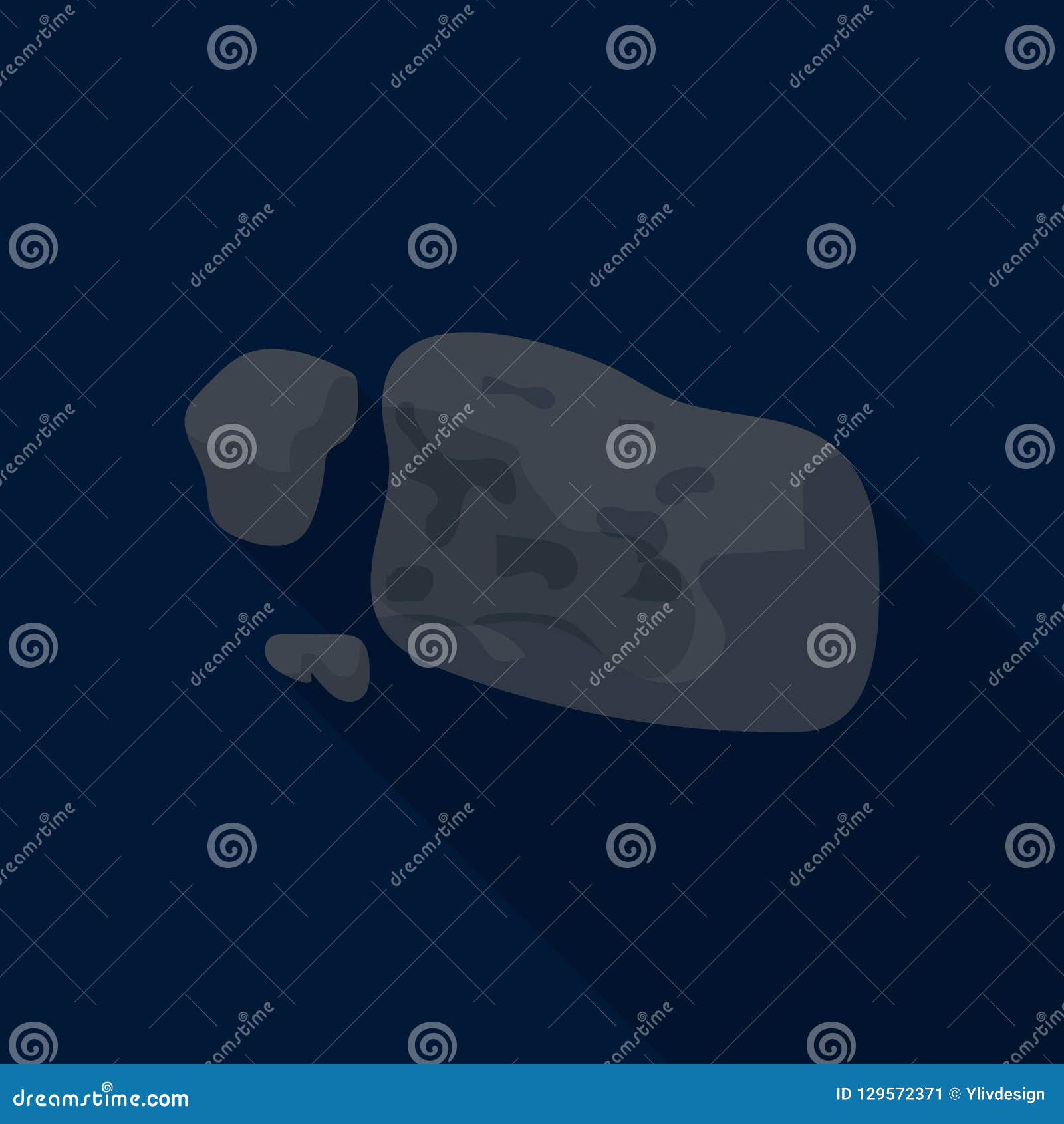 Space Asteroid Icon, Flat Style Stock Vector - Illustration of flat ...